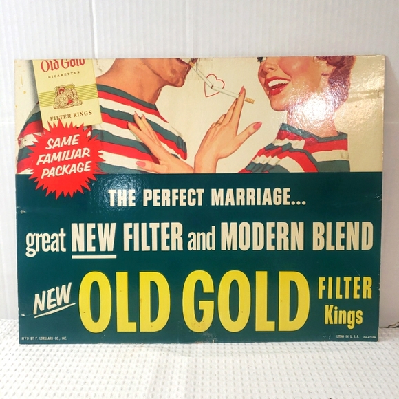 Vintage | Art | Vintage Old Gold Cigarette Sign Rare Man Cave Bar ...